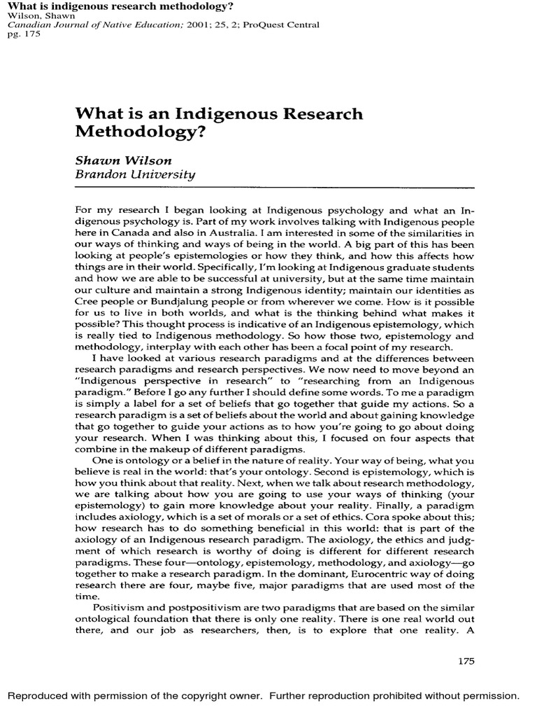 WilsonS - What Is An Indigenous Research Methodology | PDF
