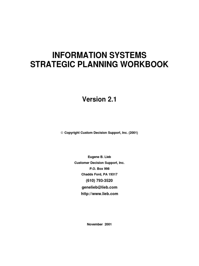 Information Systems Strategic Planning Workbook | PDF | Strategic ...