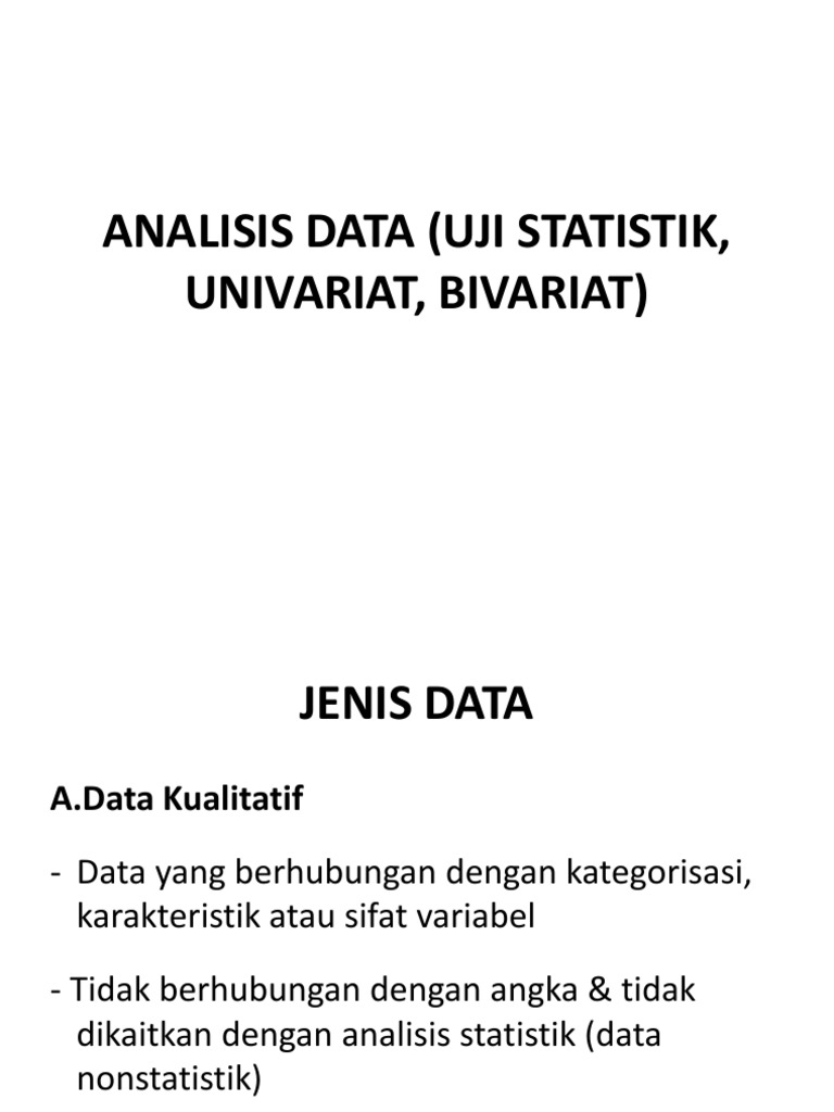 Analisis Data (Univariat, Bivariate) | PDF