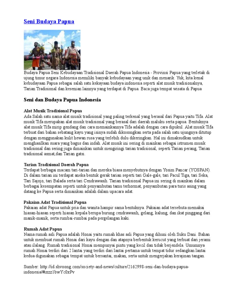 Seni Budaya Papua | PDF