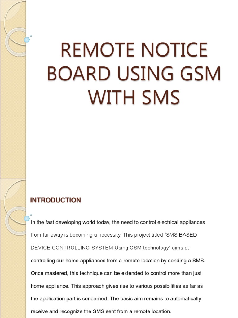 Remote Notice Board Using GSM With Sms | PDF | Modem | Microcontroller