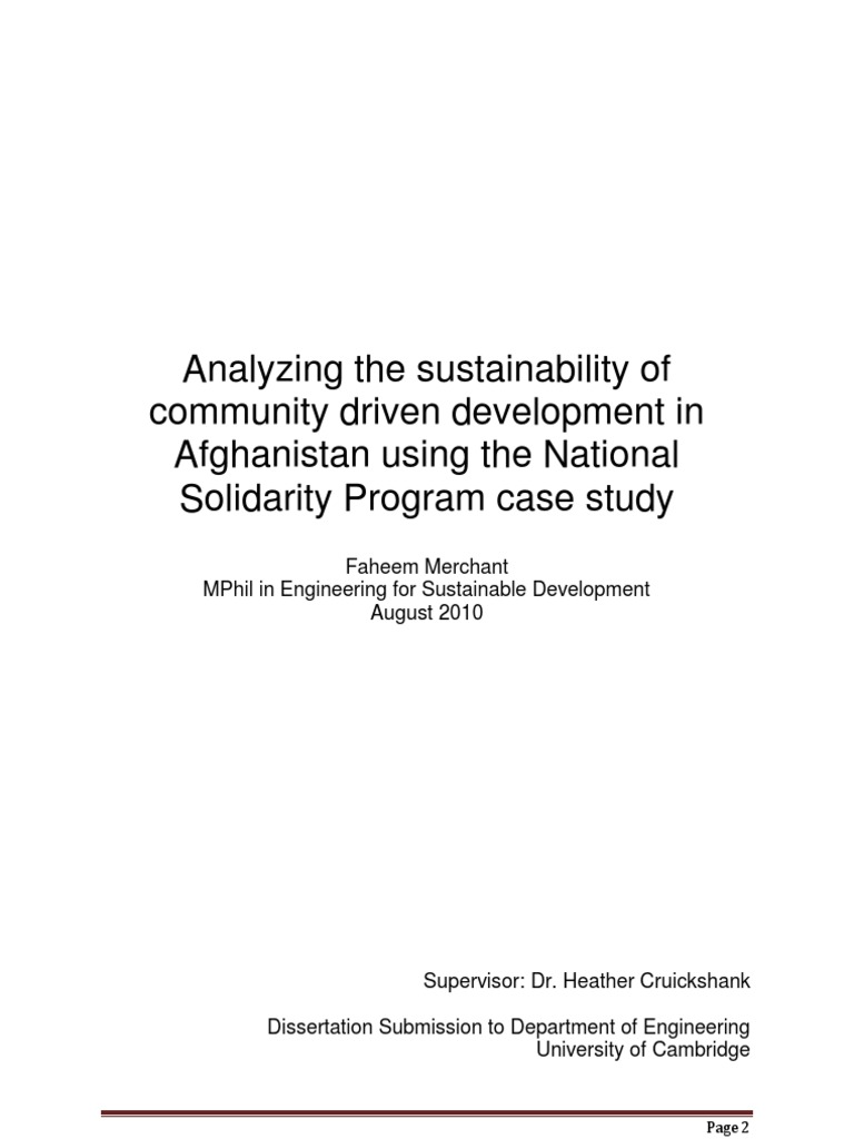 Analyzing The Sustainability of Community Driven Development in ...