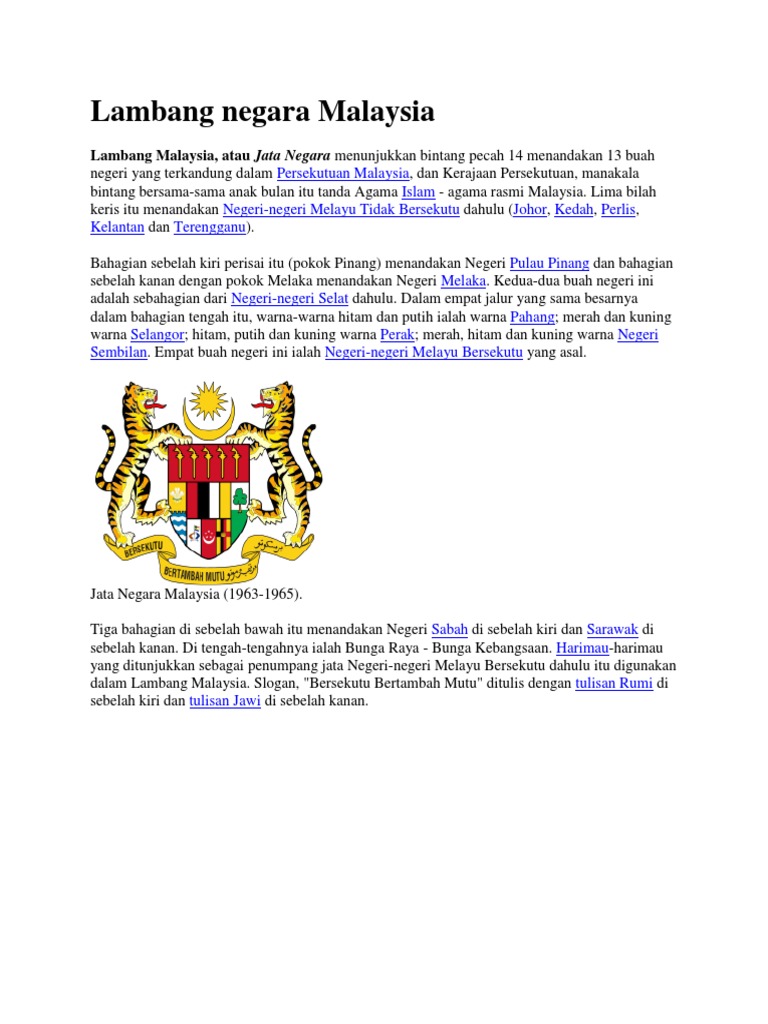 Lambang Negara Malaysia | PDF