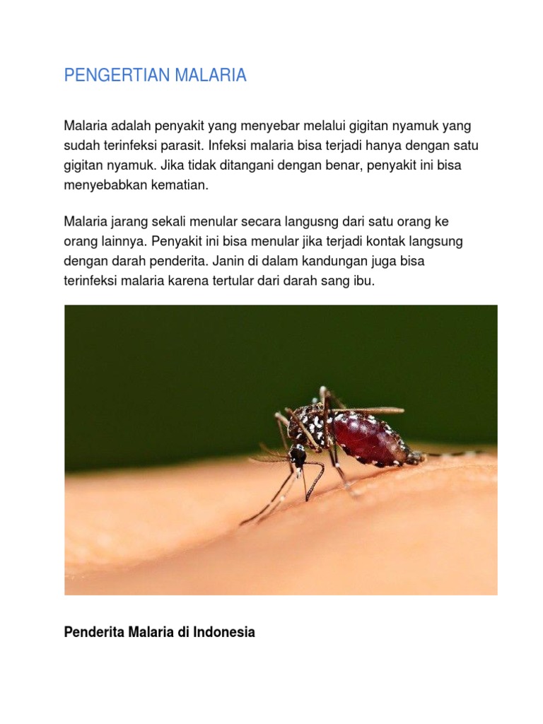 Pengertian Malaria | PDF