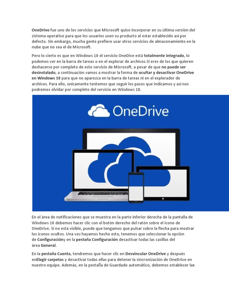 Cómo Desactivar OneDrive en Windows 10 | PDF | Computadoras