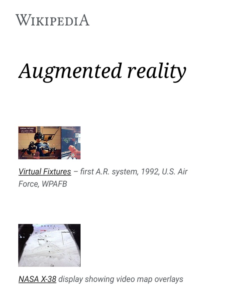 Augmented Reality | PDF | Augmented Reality | Virtual Reality