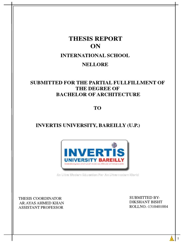 International School Thesis Report | PDF | Teaching And Learning | Schools