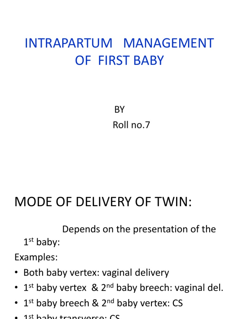 Bijoy Intrapartum Management of First Baby | PDF
