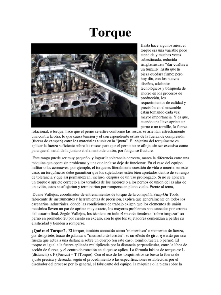 Torque Trabajo | PDF | Tornillo | Calibración