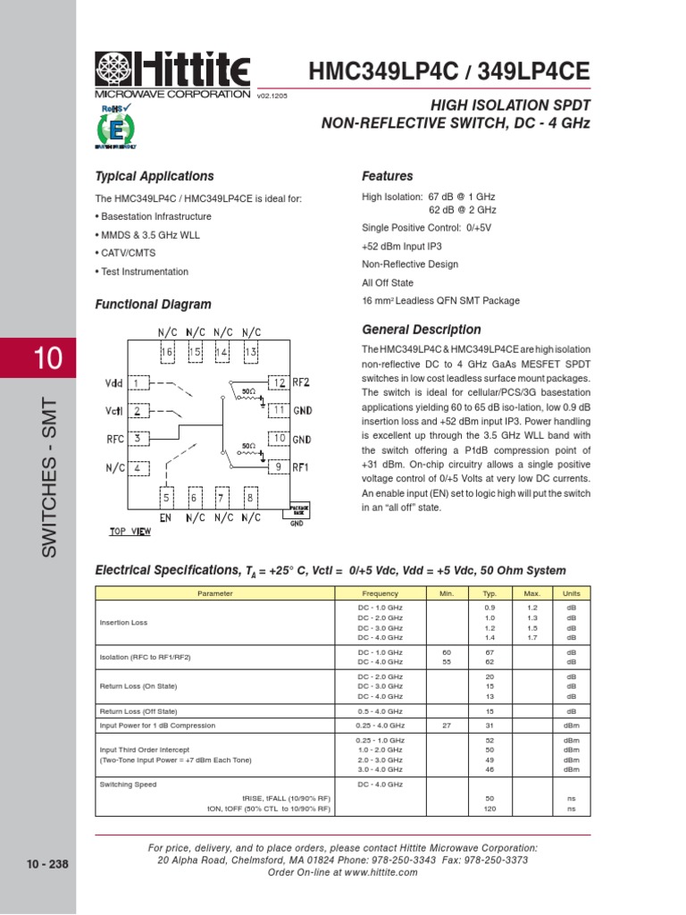 Hmc349lp4c (h349 Ic - FRGB) | PDF | Printed Circuit Board | Switch