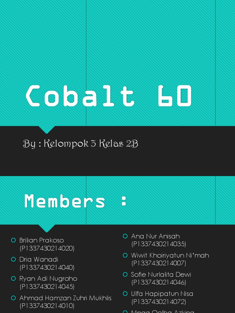 Cobalt 60 | PDF
