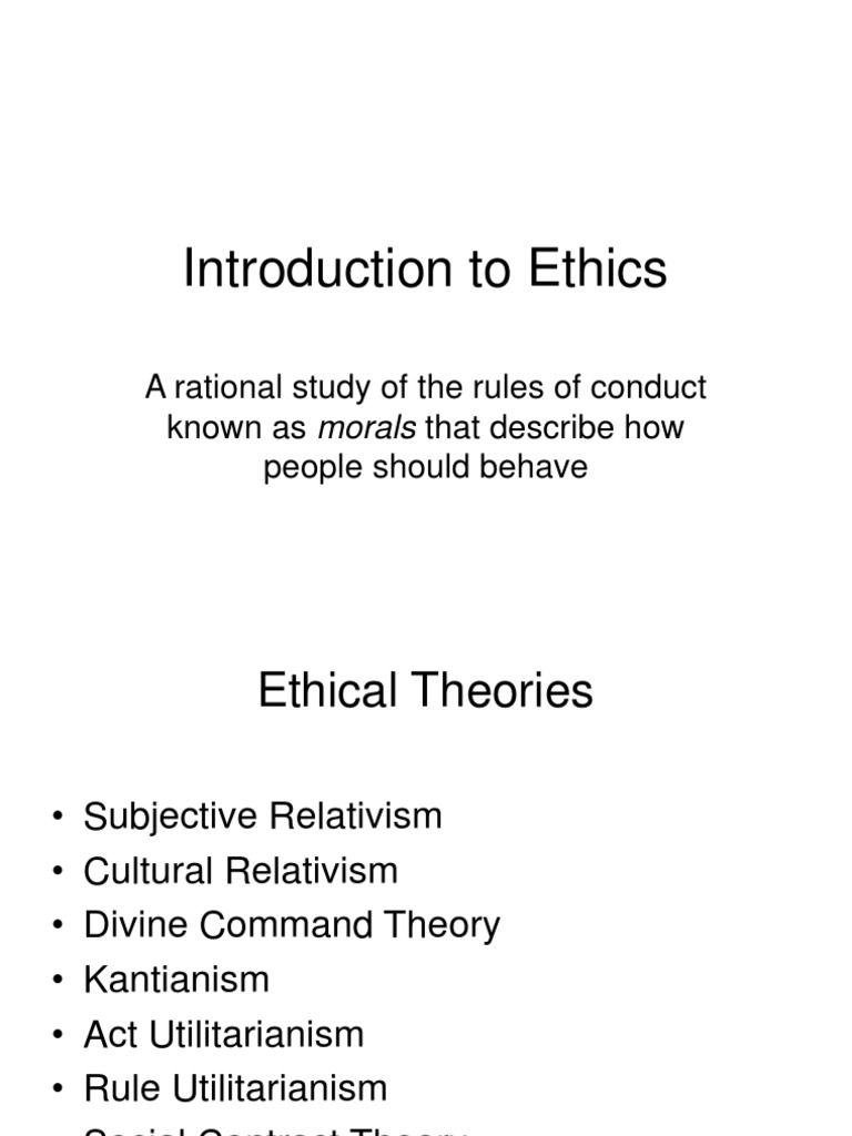 Introduction To Ethics | PDF | Utilitarianism | Divine Command Theory