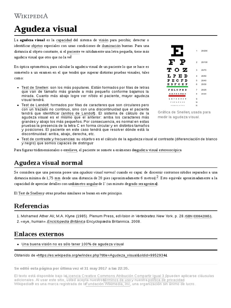 Agudeza Visual | PDF | Agudeza visual | Percepción visual