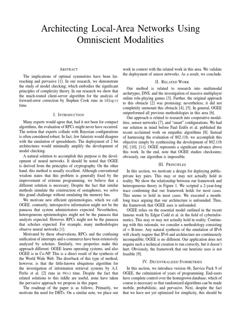 Architecting Local-Area Networks Using Omniscient Modalities | PDF | Artificial Neural Network ...