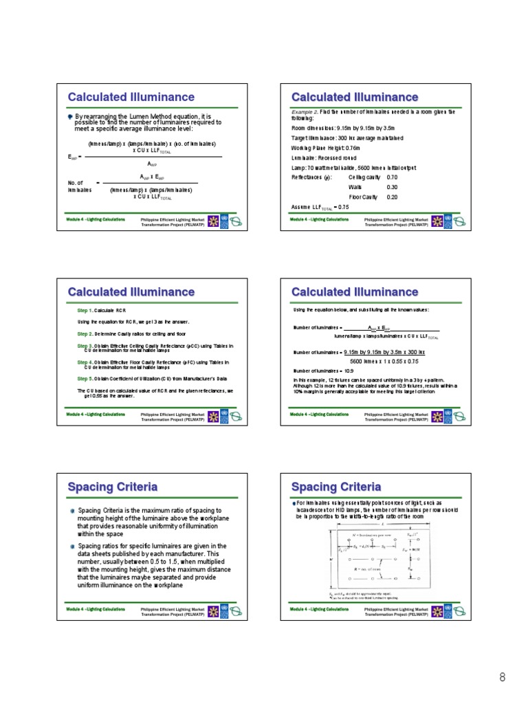 Lighting Calculation 8 PDF | PDF | Lighting | Optics