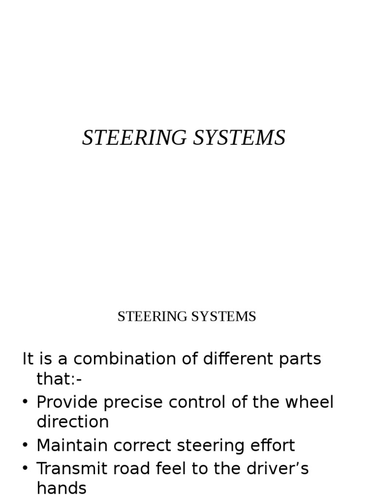 Steering System PDF | PDF | Steering | Gear