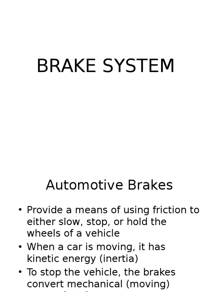 Automotive Brake System PDF | PDF | Brake | Manufactured Goods