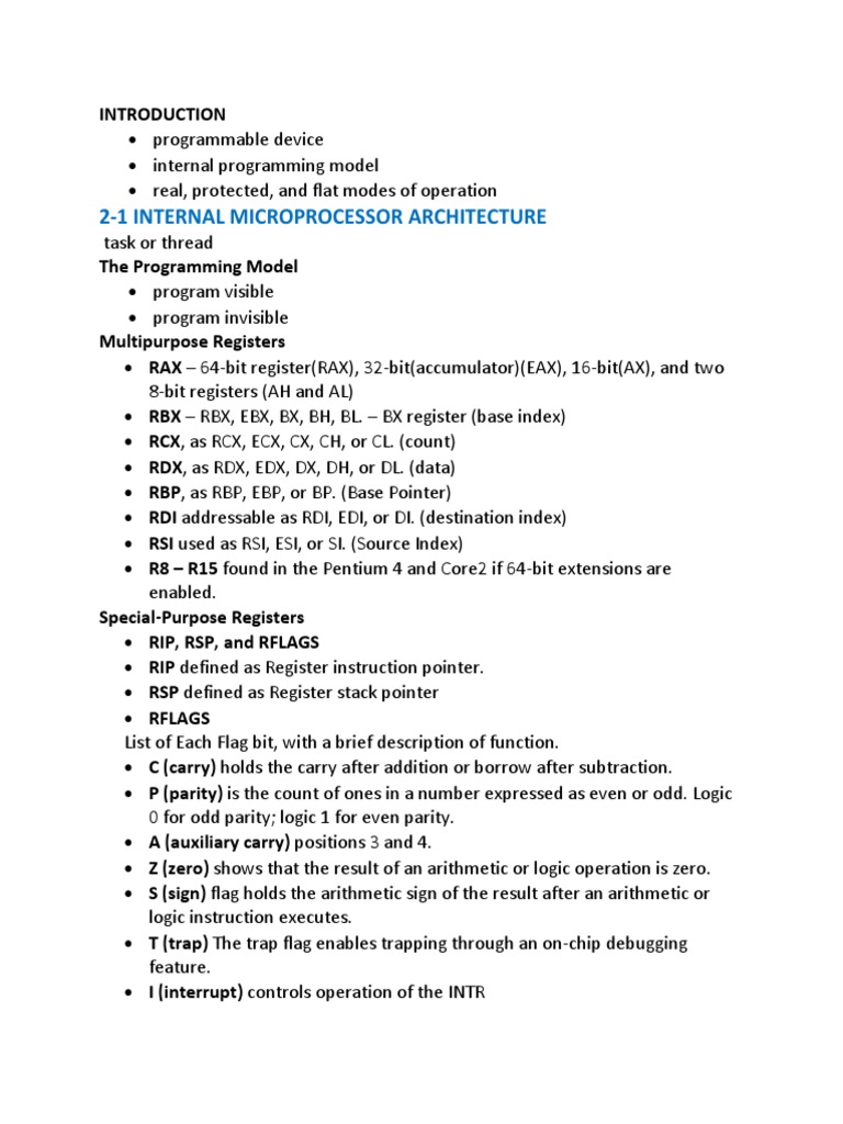 2-1 Internal Microprocessor Architecture | PDF | Areas Of Computer Science | Computer Architecture