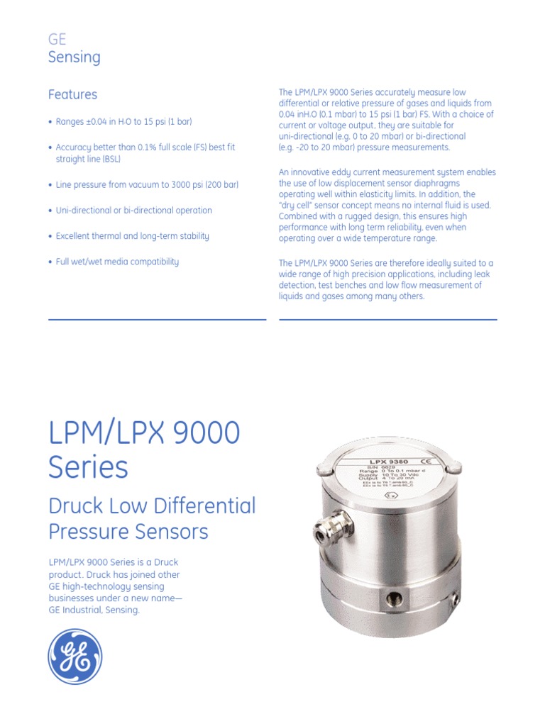 LPX LPM 9000 | PDF | Sensor | Pressure Measurement