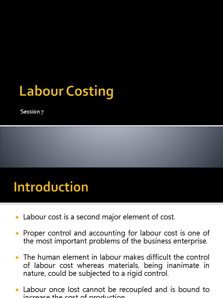 Labour Costing | PDF | Wage | Employment