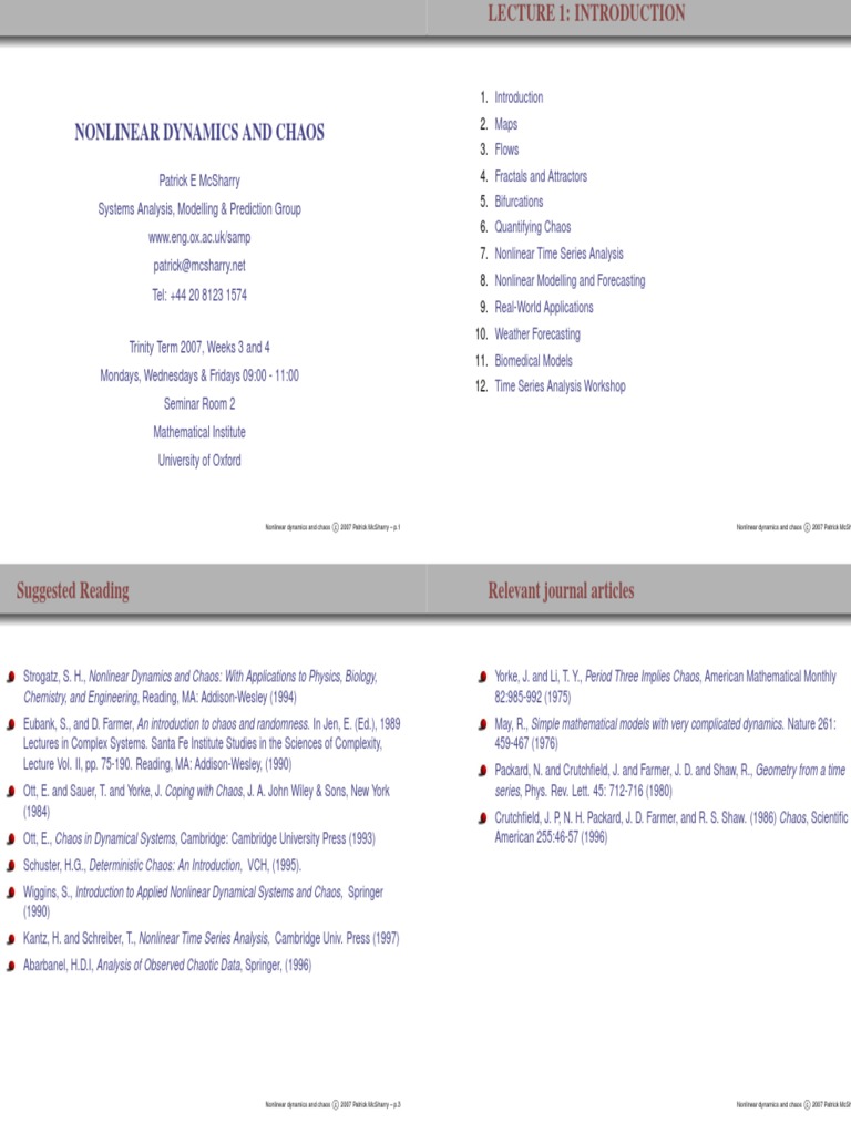 Nonlinear Dynamics and Chaos: Chemistry, and Engineering, Reading, MA ...
