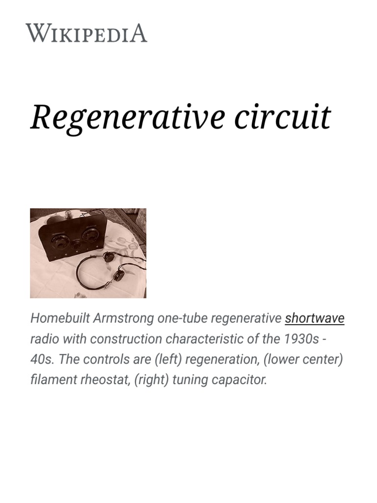 Regenerative Circuit | PDF | Computer Engineering | Sound Production ...