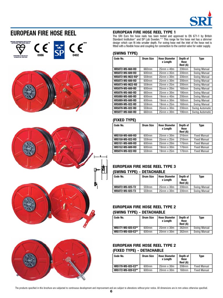 Fire Hose Reel | PDF | Equipment | Manufactured Goods