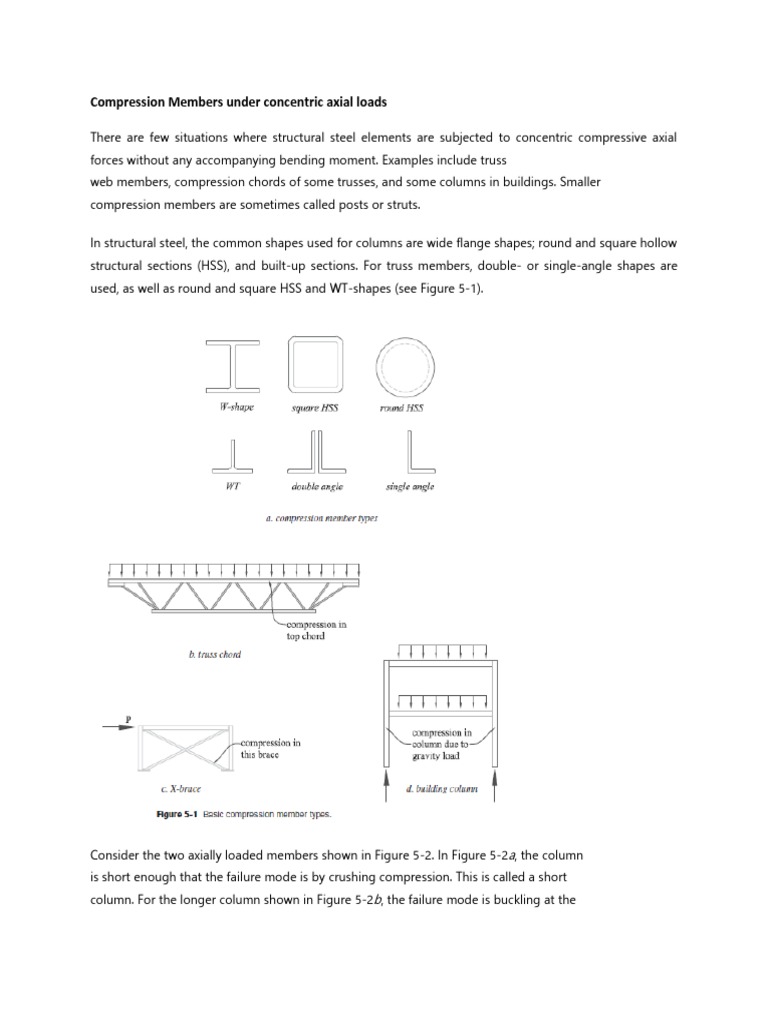 Compression Members Under Axial Loads | PDF | Buckling | Column