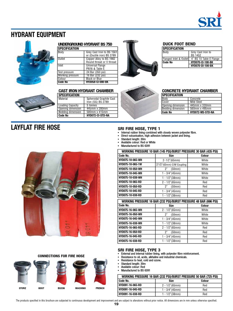 Underground Hydrant Equipment, Fire Hose, and Hose Connections ...