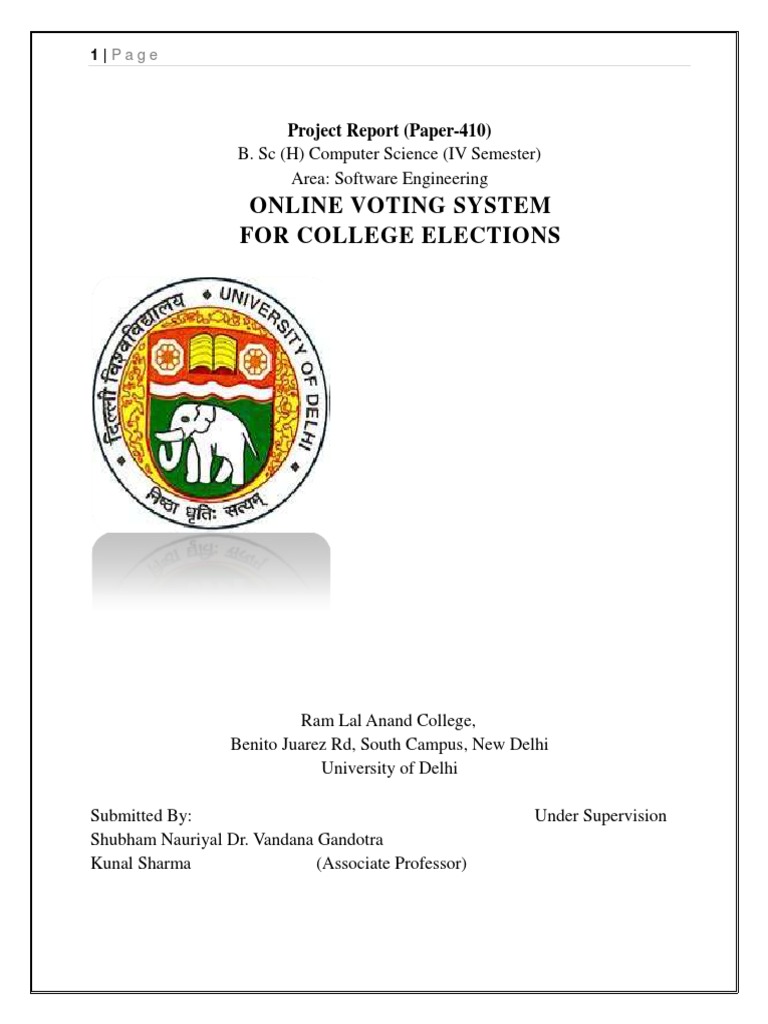 Online Voting System For College Elections: Project Report (Paper-410 ...