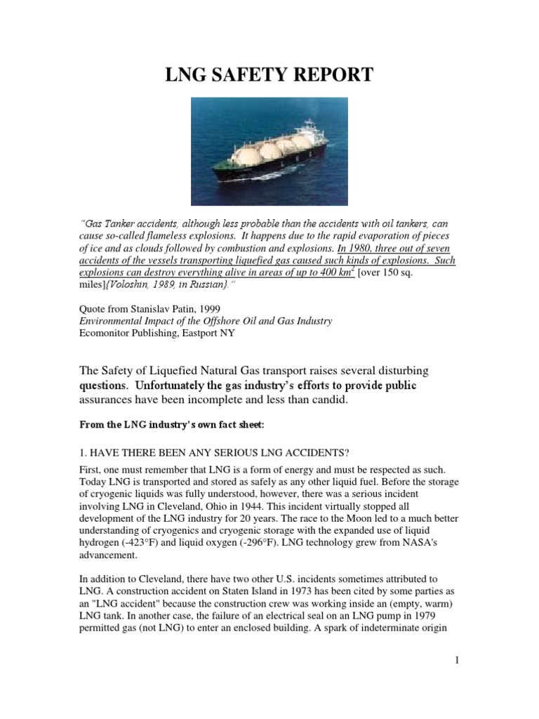 LNG Safety Report | PDF | Liquefied Natural Gas | Natural Gas