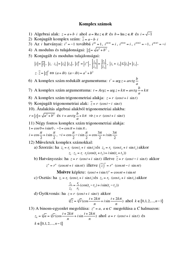 Komplex Szamok | PDF