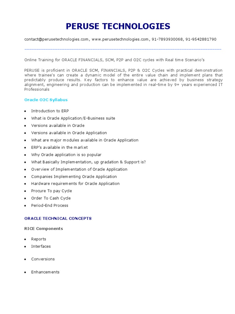 Oracle O2C Cycle Training | PDF | Receipt | Invoice