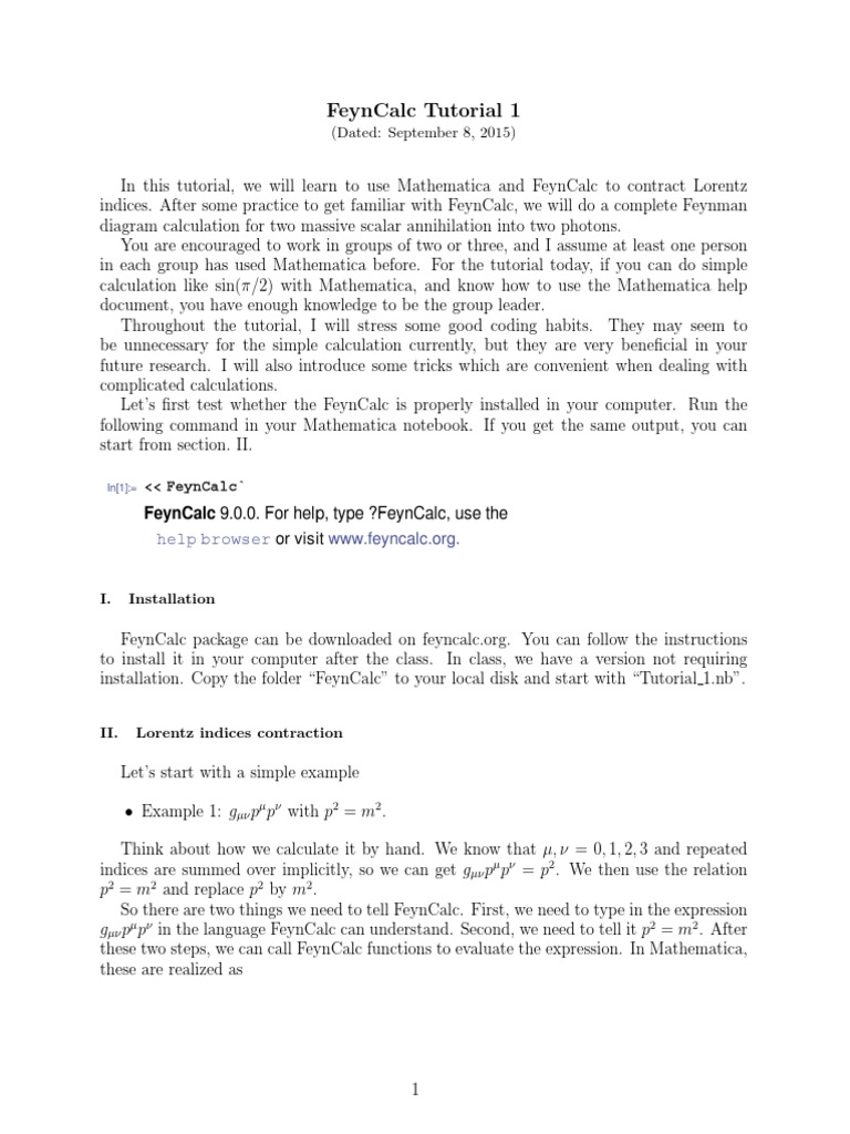 Calculating Massive Scalar Annihilation into Two Photons Using FeynCalc | PDF | Tensor ...