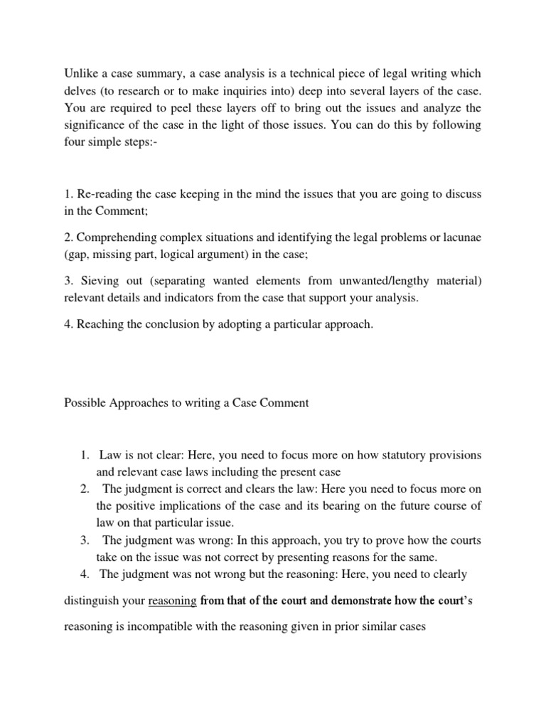 Case Comment | PDF | Reason | Judgment (Law)