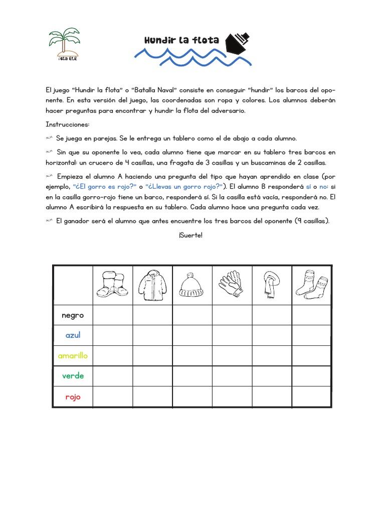 Hundir La Flota - Ropa y Color | PDF