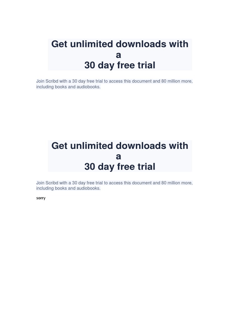 Get Unlimited Downloads With A 30 Day Free Trial | PDF