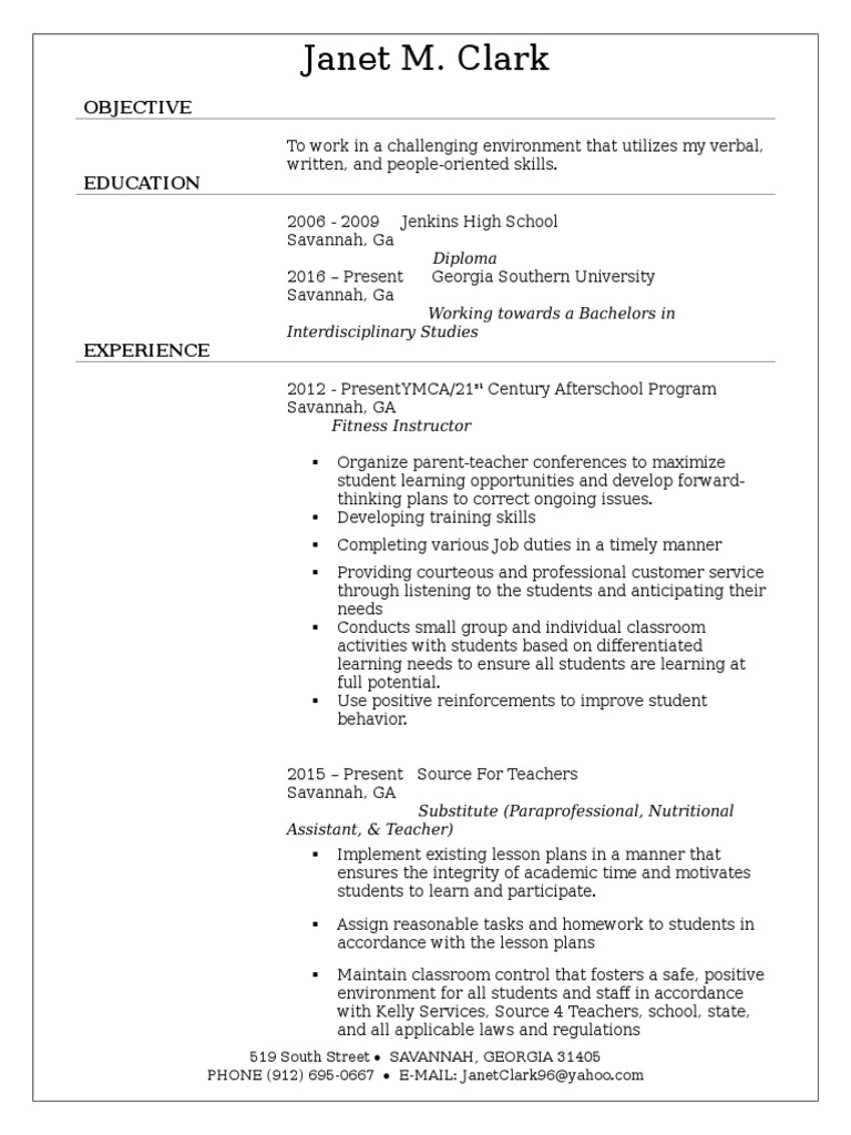 Janet Resume 3 | PDF | Lesson Plan | Teachers