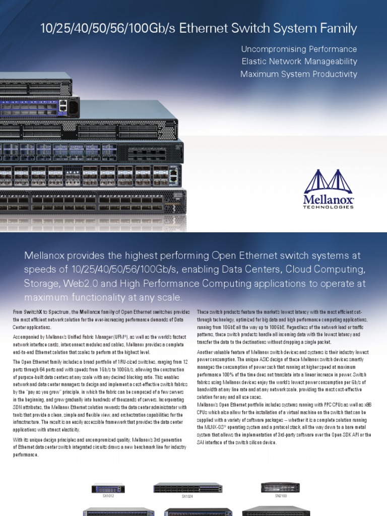 Mellanox Ethernet Switch Brochure | PDF | Network Switch | Ethernet