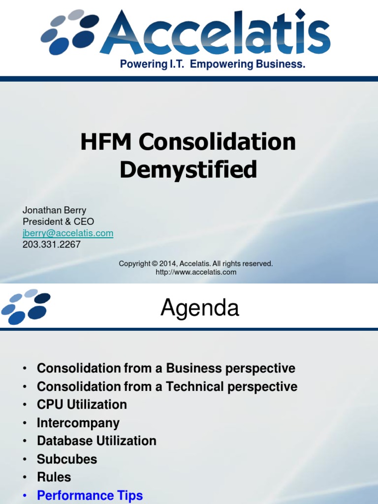 HFM Consolidation Demystified: Powering I.T. Empowering Business | PDF