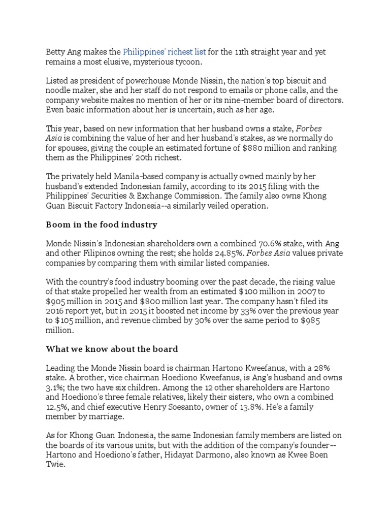 Betty Ang | PDF | Economies | Business