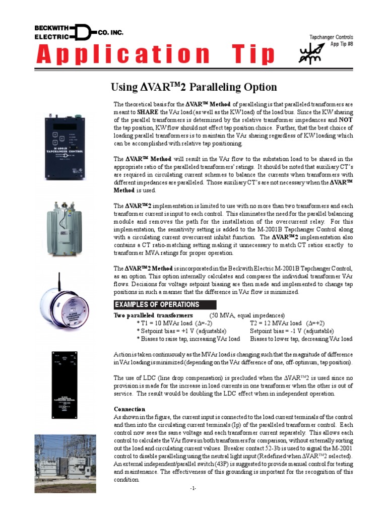 Paralleling Transformer | PDF | Transformer | Relay