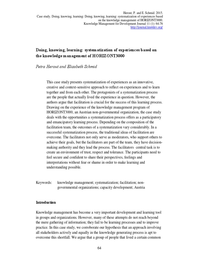Doing Knowing Learning | PDF | Facilitator | Knowledge Management