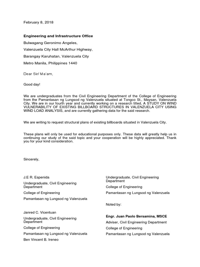 Research Request Letters | PDF