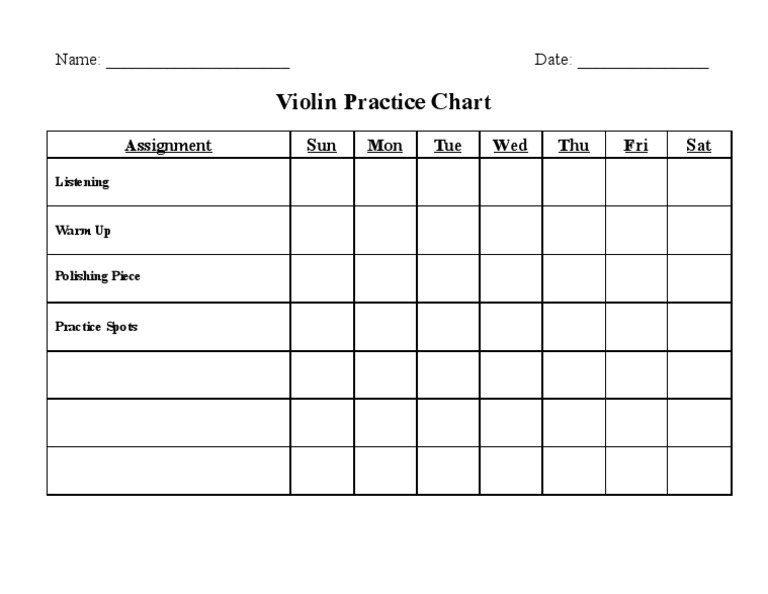 Violin practice chart template | PDF