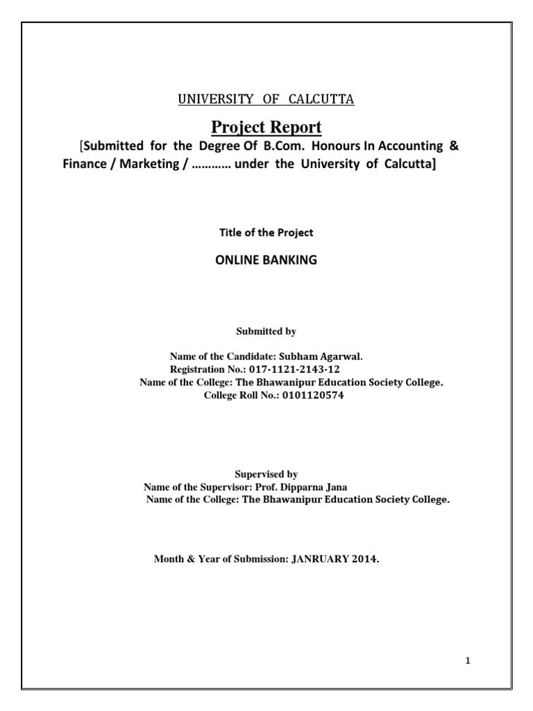 Commerce Project 3rd Year | PDF | Online Banking | Banks & Banking