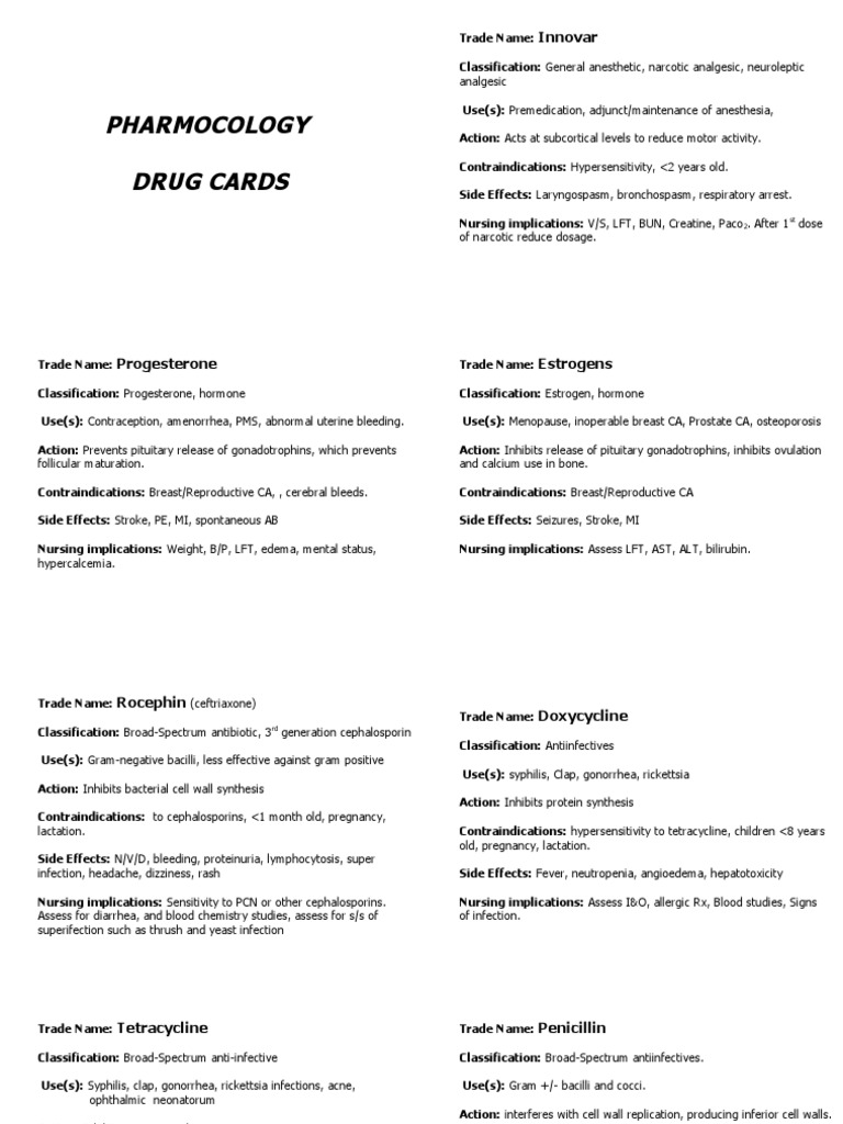 Pharmocology Drug Cards: Innovar | PDF | Opioid | Naloxone