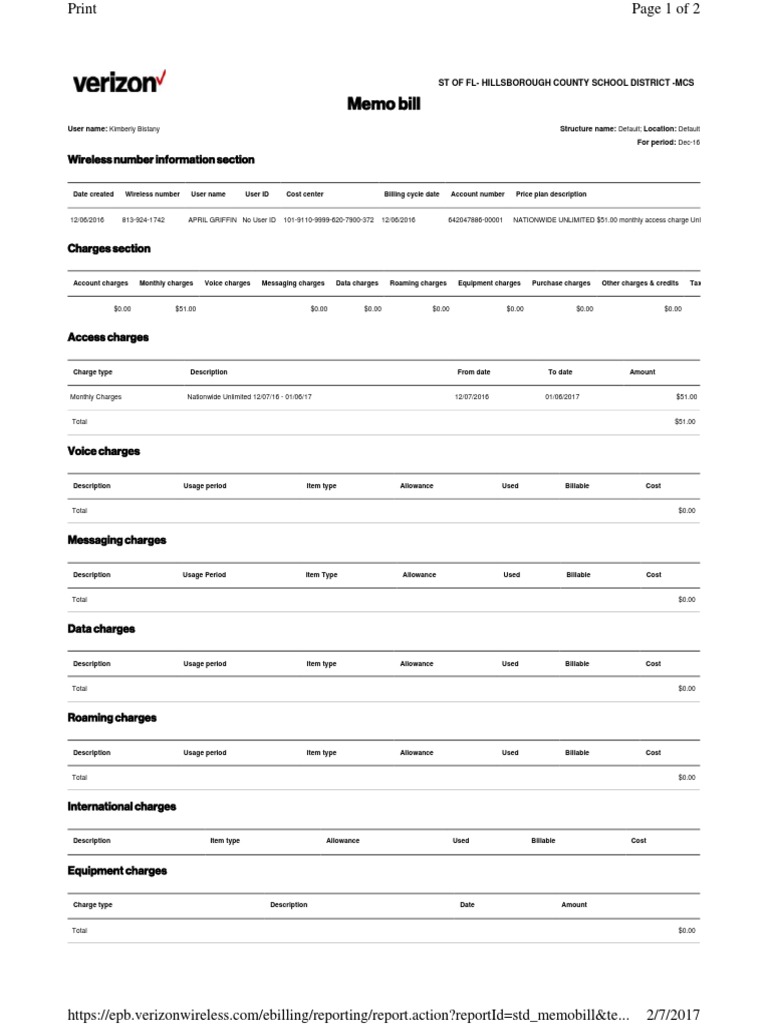 April Griffin January 2017 Cell Phone Bill | PDF | Roaming | Mobile ...