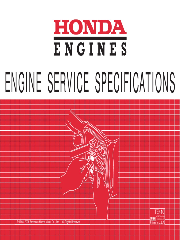 Engine Service Specifications: © 1998-2009 American Honda Motor Co ...