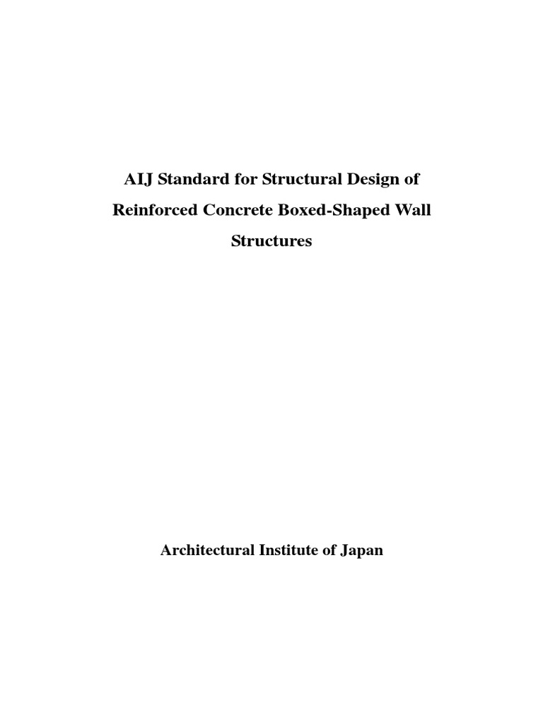 AIJ Concrete Wall Design Guide | PDF | Earthquakes | Reinforced Concrete